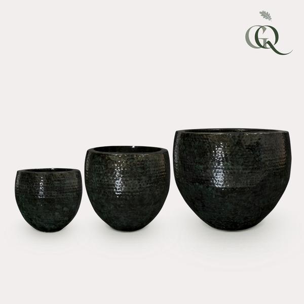 Set van 3 potten - Thom Zwart metaal - Width — Planten247.nl